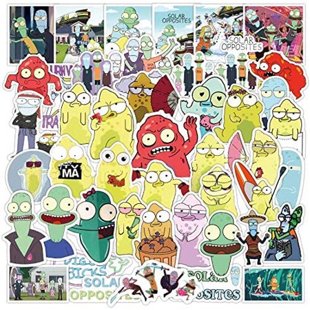 Solar Opposites Stickers for Water Bottle / 50Pcs Catoon Extra ...