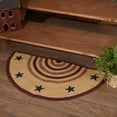 VHC Brands Jute Star Half Circle Rug with Non-Skid Pad, Burgundy & Tan ...
