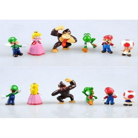 SAYOO 6 PCS Cute Cartoon Super Mario Bros Super Mary Princess Orangutan ...