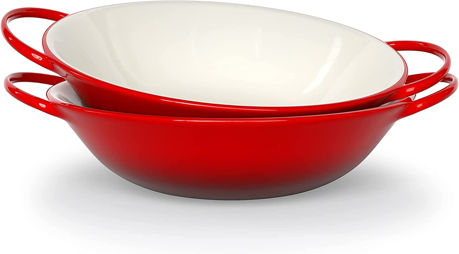 Kook Ceramic Mini Wok Dishes, Cherry, 40 Oz, Set of 2, Red - Walmart.com