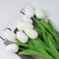 10 Pcs Fake Tulips Artificial Flowers Real Touch PU Faux Flowers Tulip ...
