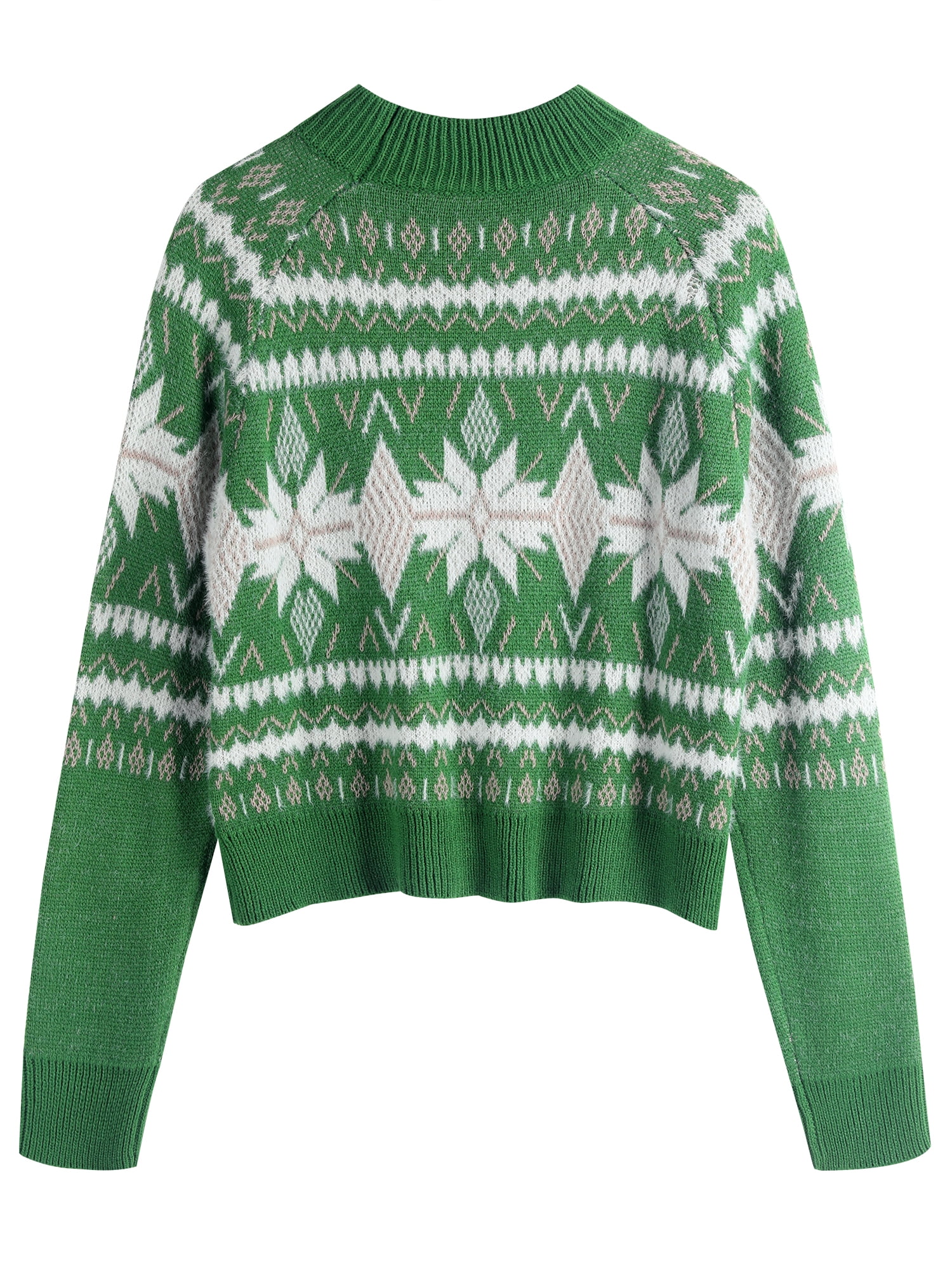 ZAFUL Women's Cute Christmas Striped Diamond Crew Neck Christmas ...