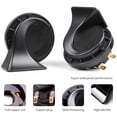 Black 12V Dual-Tone Waterproof Snail Auto Horn Kit, Universal Fit for ...