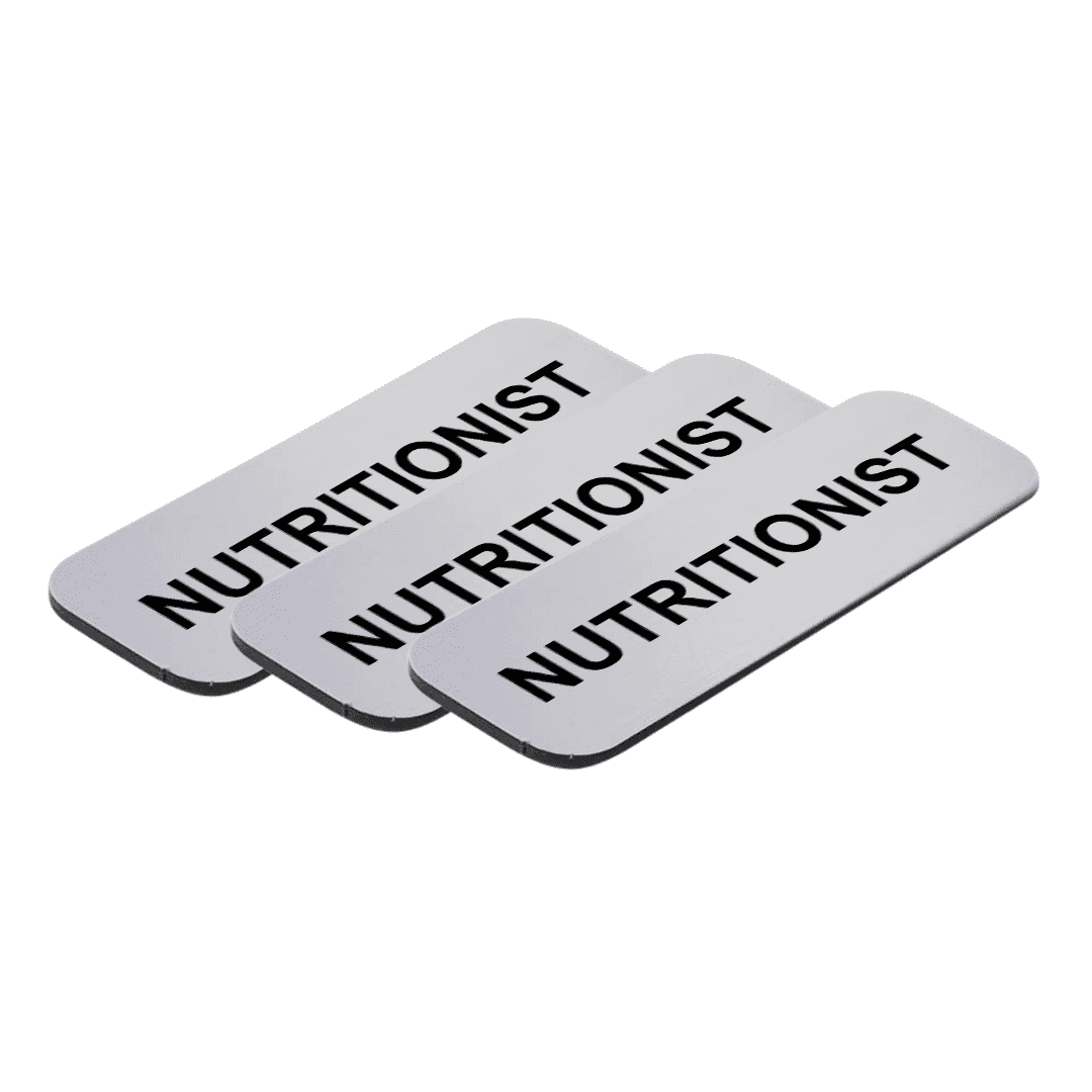 Nutritionist 1 x 3" Name Tag/Badge, Silver, (3 Pack) - Walmart.com