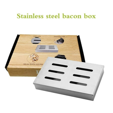 BBQ Stainless Steel Bacon Box Multipurpose kitchen Smoke Box safe Wood ...