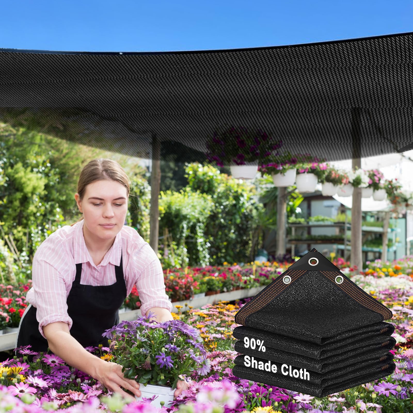 Protector solar HOLAA 90%, protector solar de 3 x 3 m, resistente a la ...