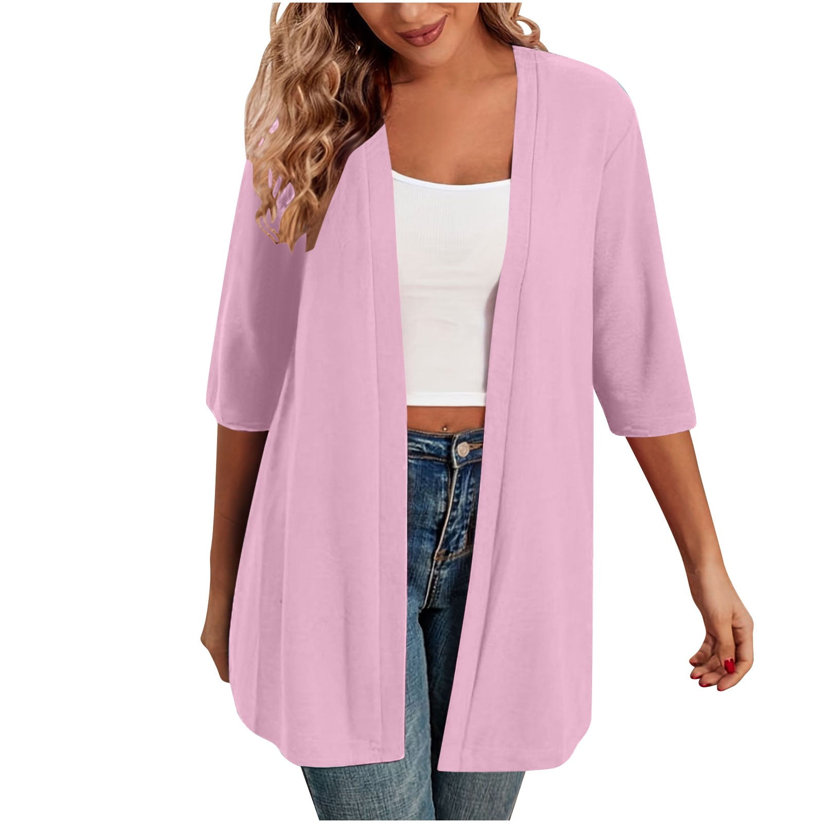 Click here for Timegard Cardigans For Women 1/2 Sleeve Open Front... prices