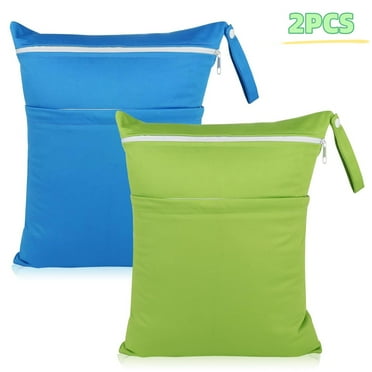 2 Pack Wet Dry Bags, Waterproof Reusable Wet Bag with Handle, Beach ...