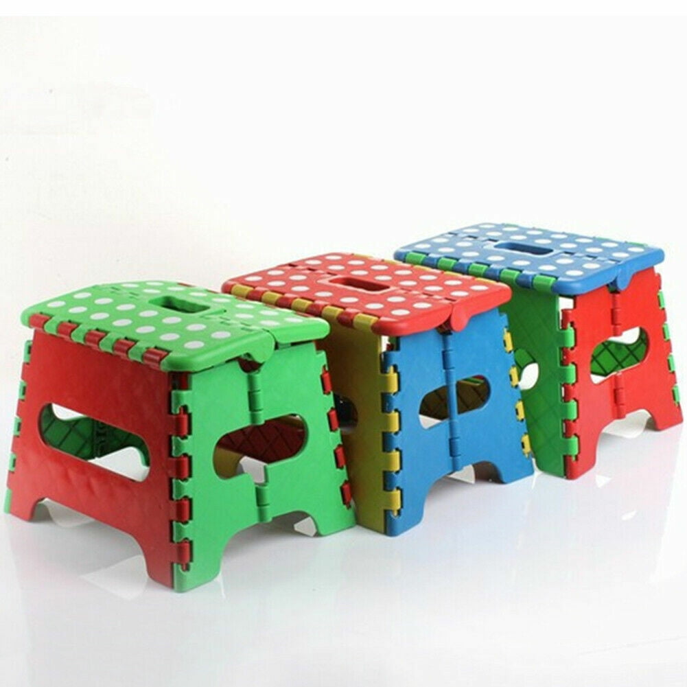 7" Collapsible Folding Plastic Kitchen Step Foot Stool w/ Handle - Kids ...
