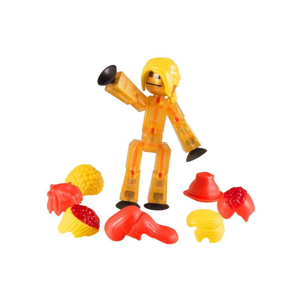 Zing Stikbot (Translucent Orange) Hair Action Pack with Hair and Hand ...