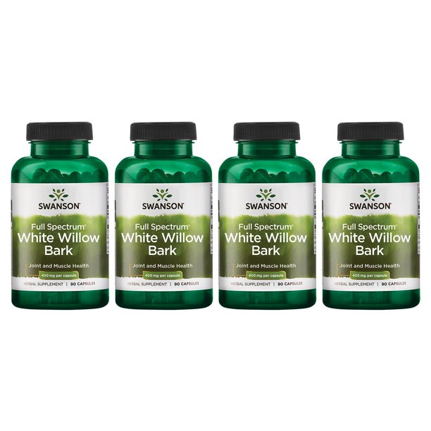 Swanson Full Spectrum White Willow Bark 400 mg 90 Caps 4 Pack - Walmart.com
