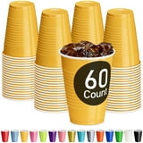 DecorRack Party Cups 12 fl oz Reusable Disposable Cups (Yellow, 60 ...