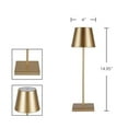 15 in. Gold Modern Rechargeable Indoor Outdoor Integrated LED Stick ...