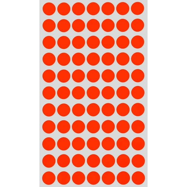 Royal Green Labels Removable Adhesive 15 mm - Neon Red Round dot ...
