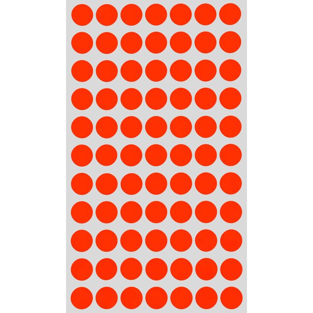 Royal Green Neon red Dot Sticker 15mm (Approx 5/8 inch 19/32) - self ...