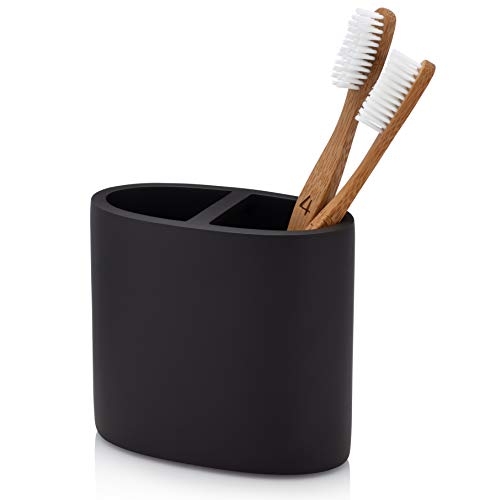Essentra Home Matte Black Toothbrush Holder for Vanity Countertops ...