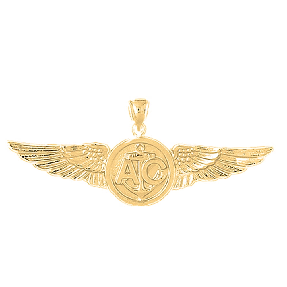 18K Yellow Gold United States Navy Pendant - 26 mm - Walmart.com