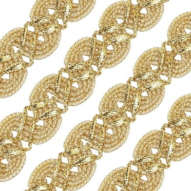 20Yds 3 4 Metallic Gold Braid Lace Trim Flower Glitter Scroll Trims ...