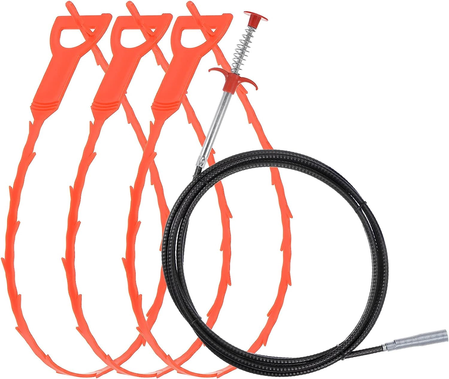 3pcs 20 Inch Drain Hair Clog Remover Tool PP & 120 Inch Drain Cleaner ...