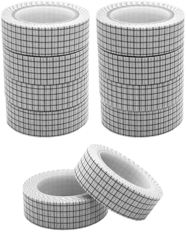 10 Rolls White Grid Washi Tape Set 33 Feet 3/5 Inch Width Writable ...