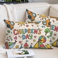 Beige Children's Day Throw Pillow Cover 20 x 36 Inch Decorative Pillow ...