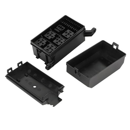 Fuse Blcok, Black Plastic Fuse Box 6 Way For Cars For Ships | Walmart ...