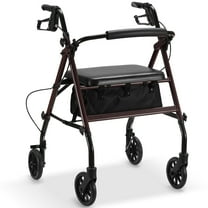 Equate Rolling Walker for Seniors, Rollator with Seat and Wheels, Black ...
