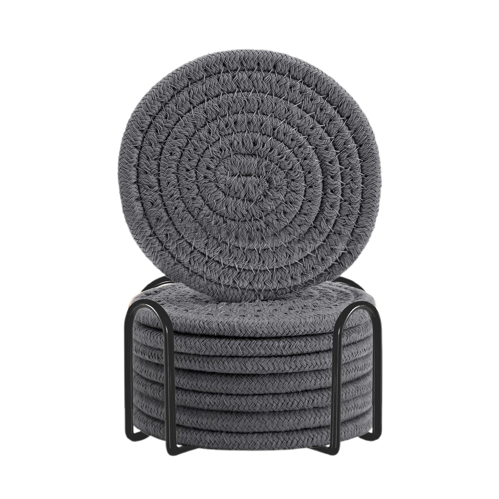 Click here for Piwvid 8 Pcs Drink Coasters With Holder  Cotton Wo... prices