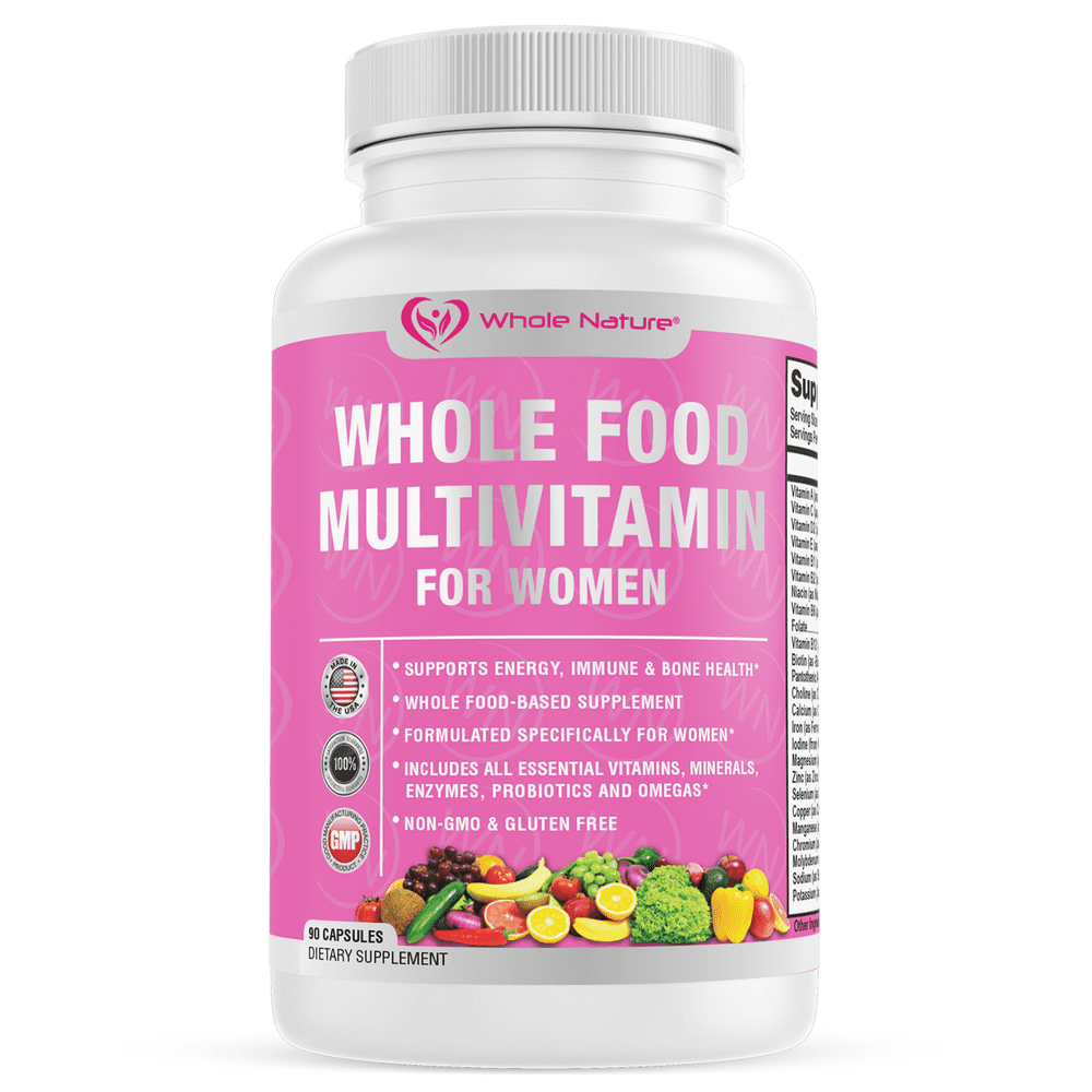 Whole Nature Whole Food Multivitamin for Women - Non GMO, Gluten Free ...