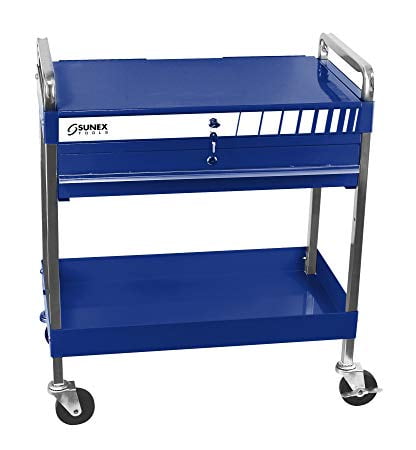 Sunex Tools Service Cart With Locking Top And With Locking Drawer, Blue ...