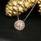 TINGN Dainty Sunflower Necklace Sunflower Gifts CZ Initial Sunflower ...