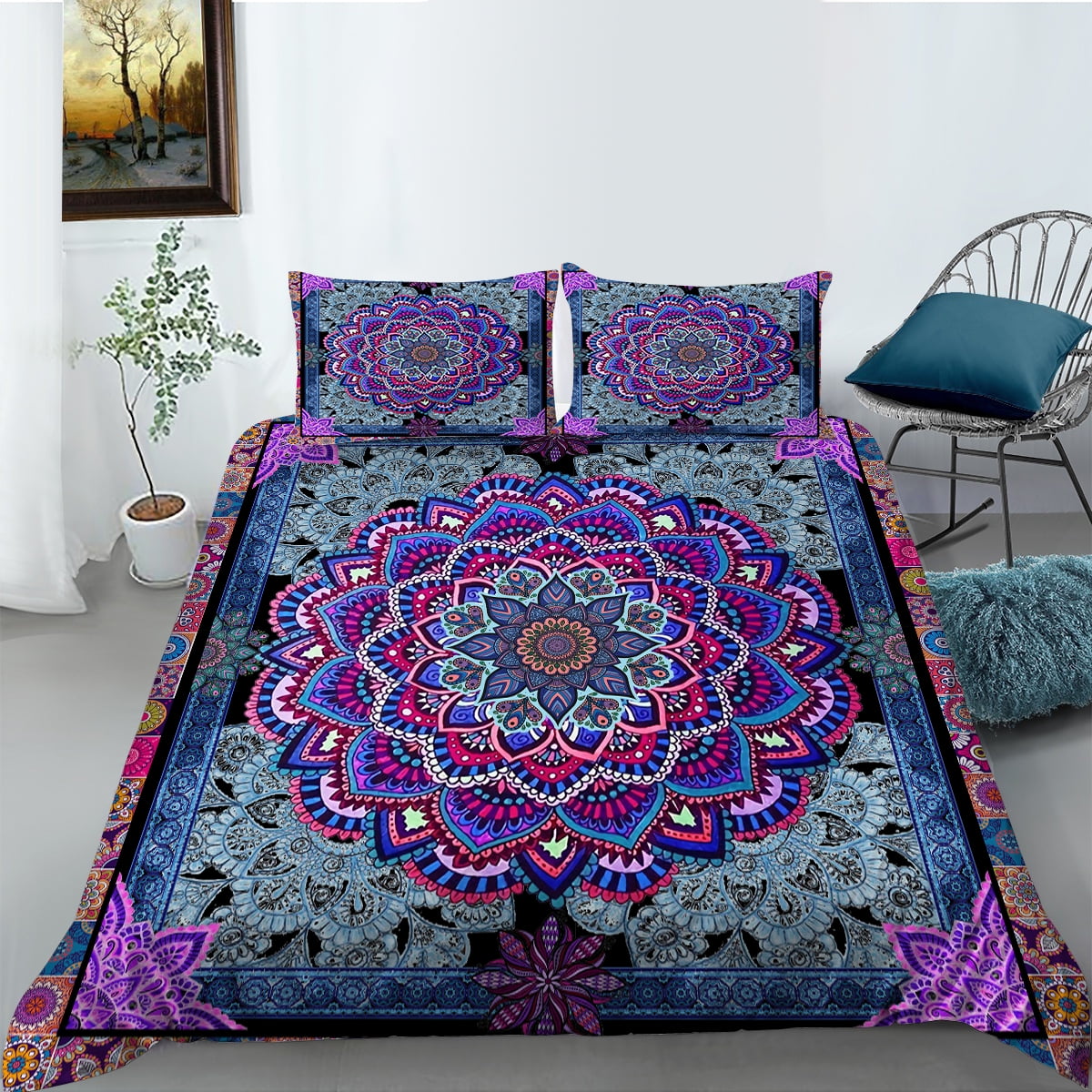 Wenjialing 3d Luxury Printing Duvet Cover Set Soft Bedding Set Quilt