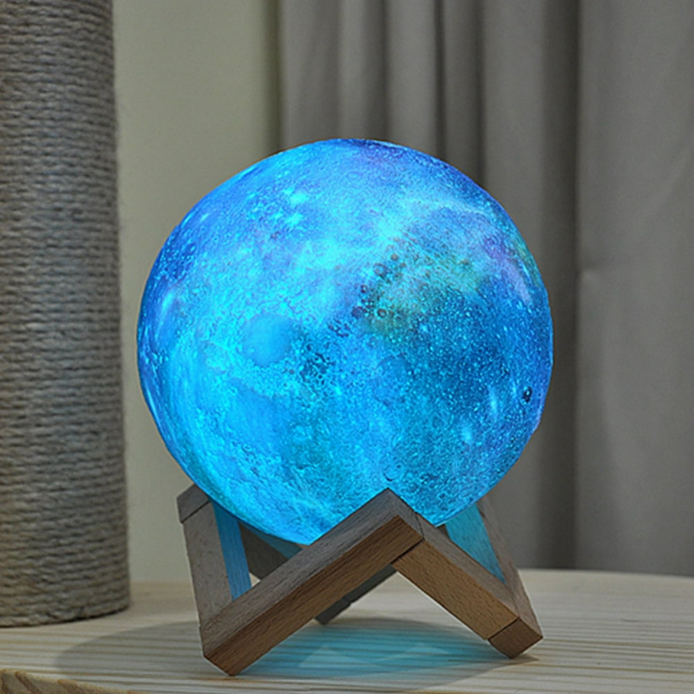 Kritne 3D Print Luna Night Light LED Star Moon Colorful Lamp Touch ...