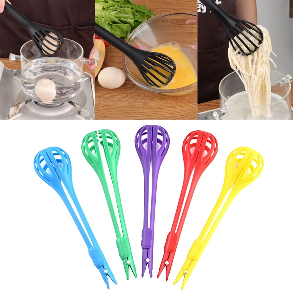 SPRING PARK 3 in 1 Kitchen Tongs Egg Whisk for Cooking Nylon Handheld ...