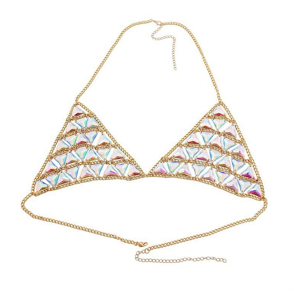 Rhinestone Body Chain Waist Belly Chain Skirt Crystal Body Chain Bra ...