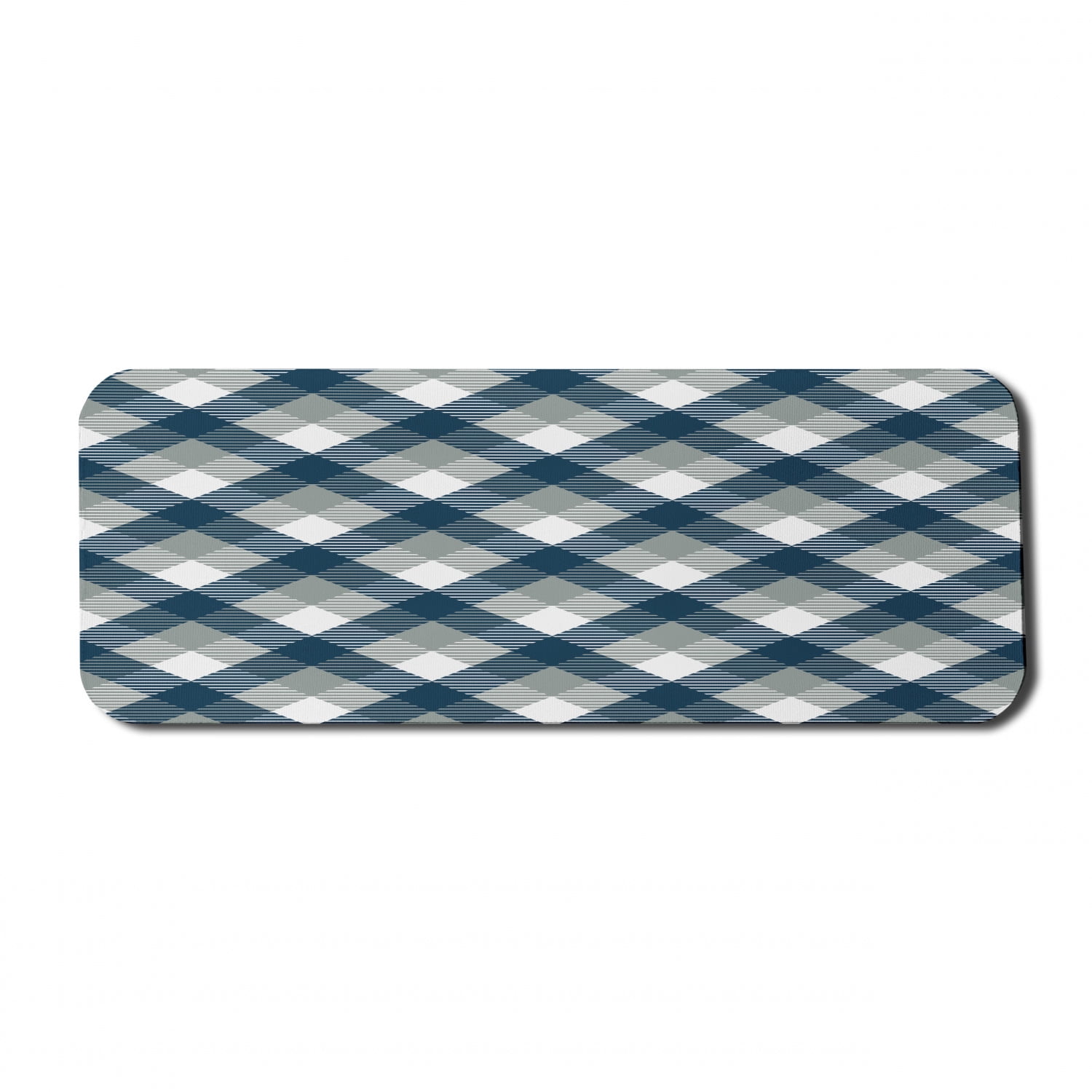 Navy Computer Mouse Pad, Abstract Checkered Tartan Geometric Classic ...