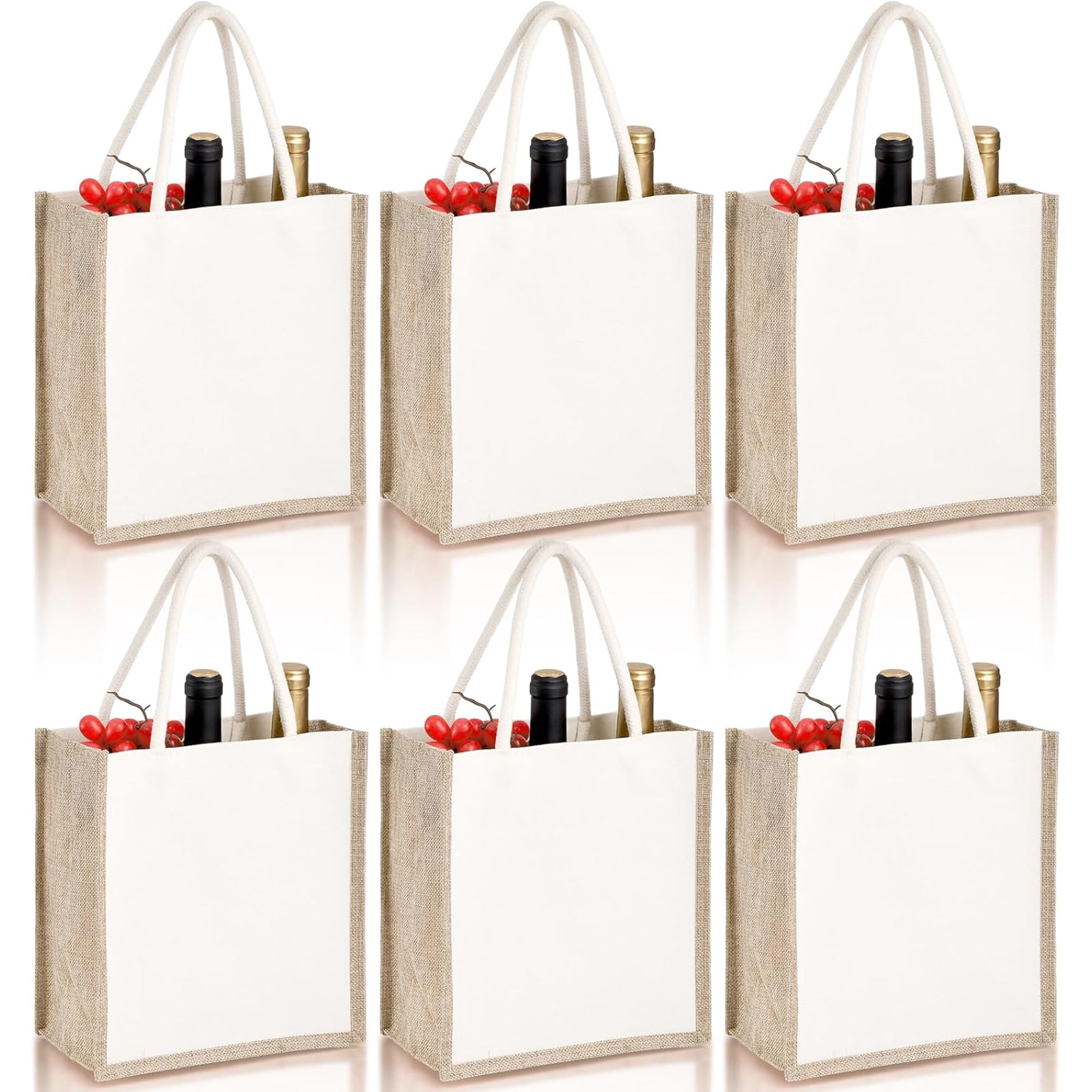 Click here for Chenxiayu 6 Pack Burlap Tote Bags  Reusable Jute G... prices