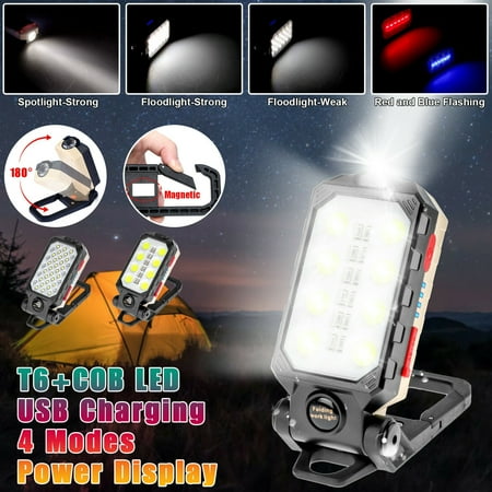 Portable LED Work Light - Rechargeable Work Light with Magnetic Base ...