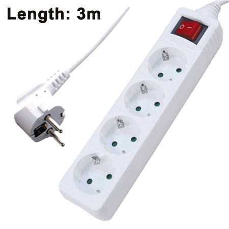 Socket Strip - Extra Flat Plug Cable Switch / Multiple Socket with ...