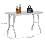 Dextrus 48" X 24" Stainless Steel Folding Table, Portable Prep Station ...