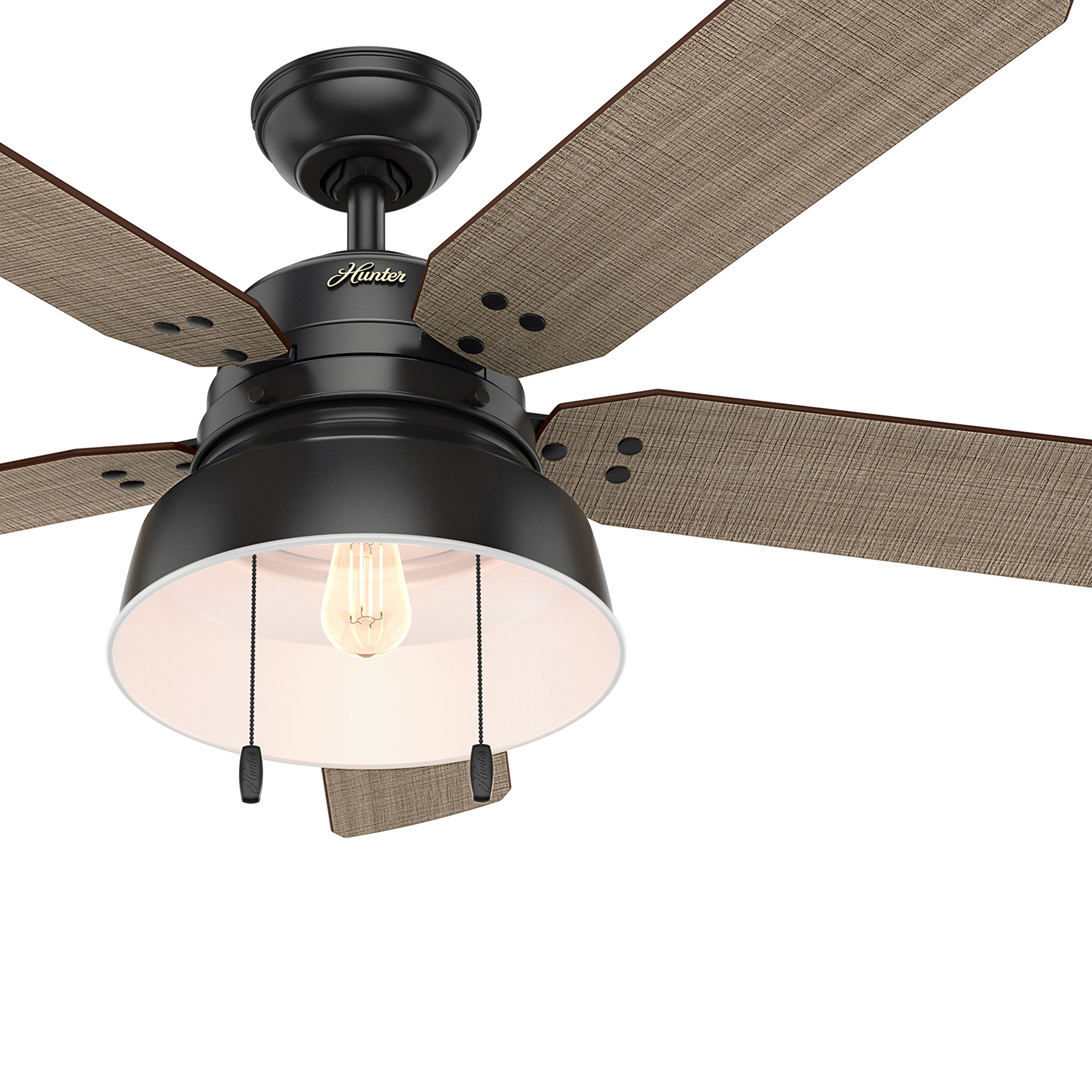 Restored Hunter Fan 52 inch Rustic Matte Black Indoor/Outdoor Ceiling ...
