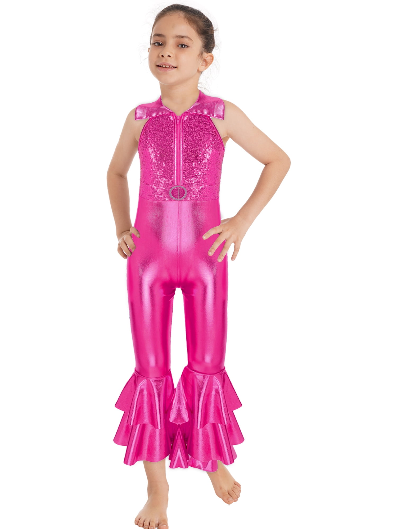 iEFiEL Girls Metallic Ballet Dance Unitard Gymnastics Performance ...