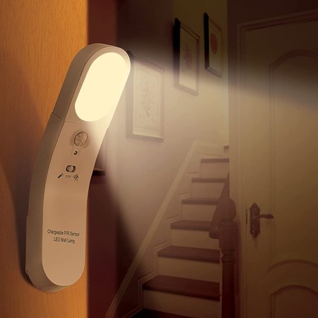 Motion Sensor Lights, 2 Pack Rechargeable Stick on Motion Night Light ...