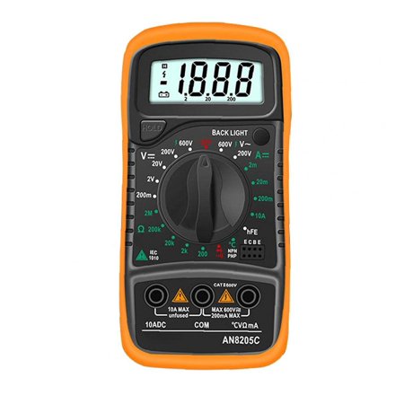 Multimeter Digital Electric Tester DC AC Voltmeter Ammeter Ohm Portable ...