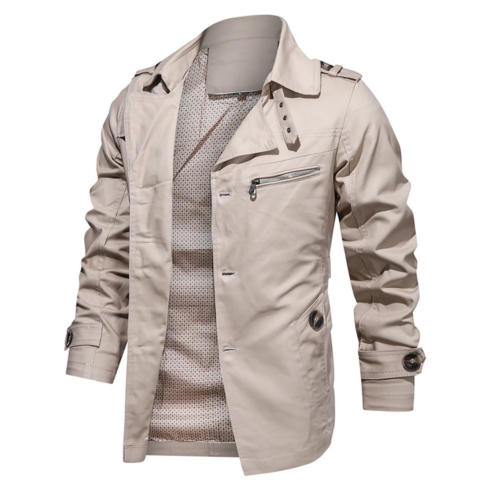 Men's Tooling Jacket Windproof Laper Workwear Jacket Coats Casual ...