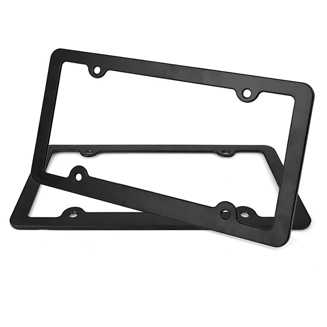 2Pcs Aluminum Alloy Front Rear License Plate Frame w Screw Caps 4 Hole ...
