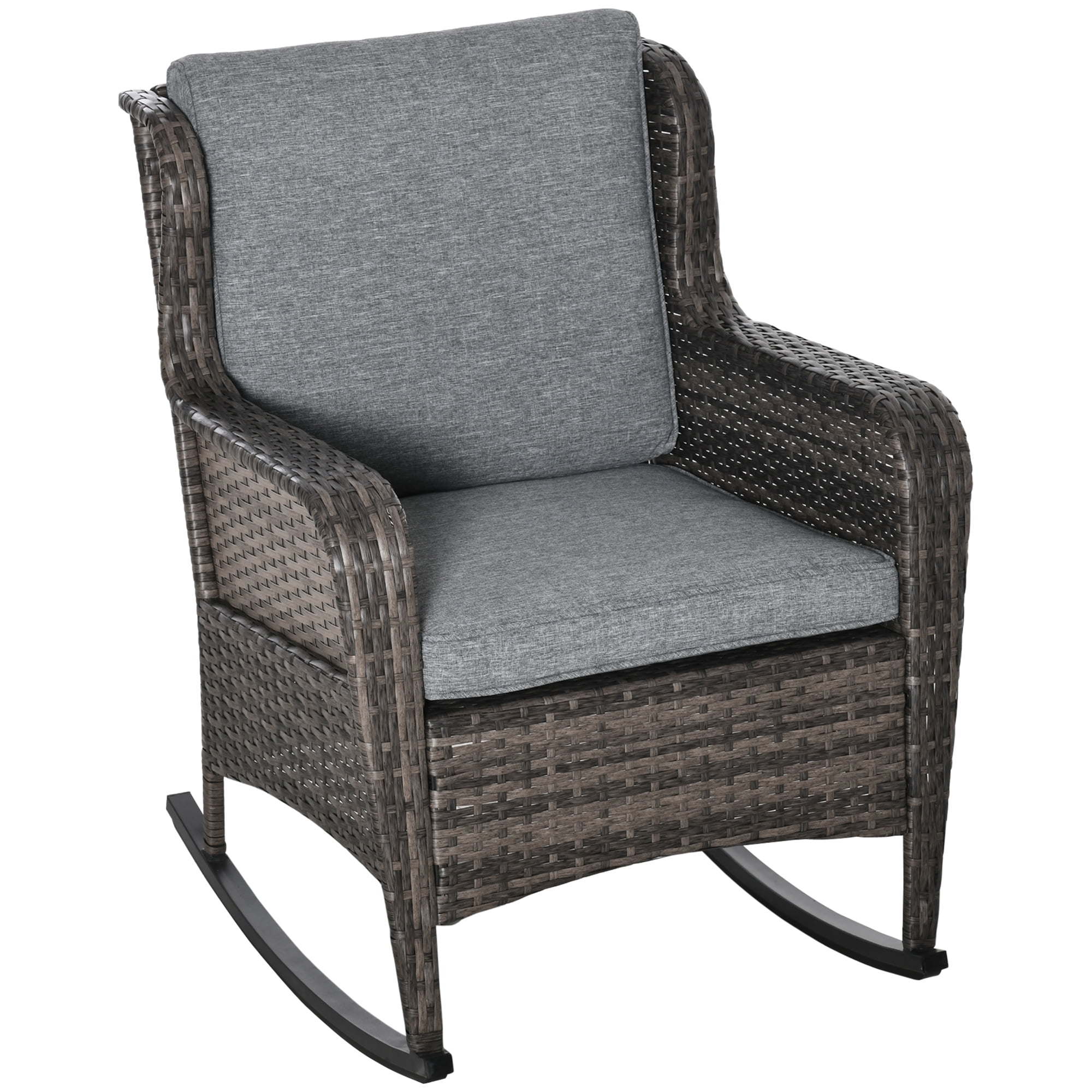 Click here for Outsunny Outdoor Wicker Rocking Chair With Cushion... prices