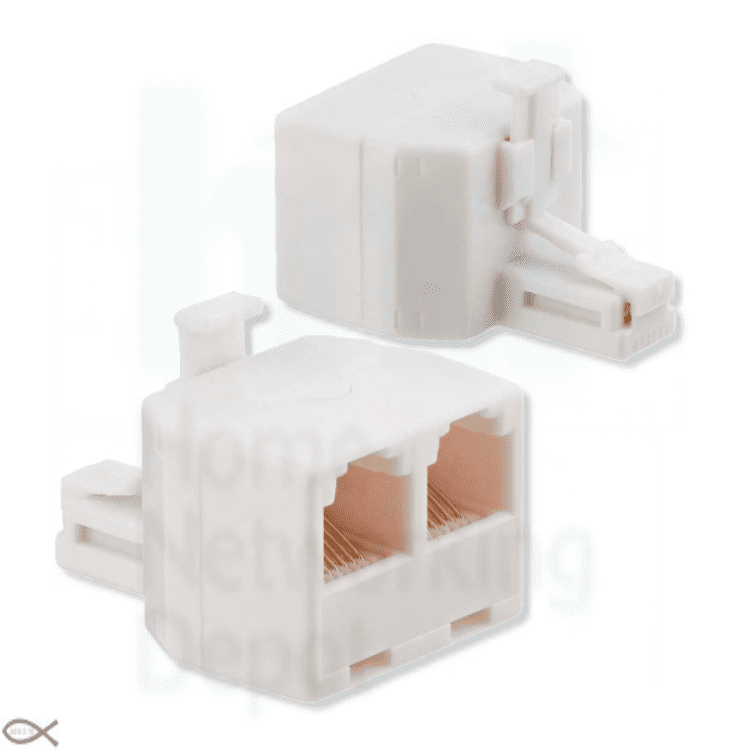 ADAPTER TELEPHONE RJ-11 DUPLEX DUAL MODULAR - WHITE - 2 PACK - Walmart.com