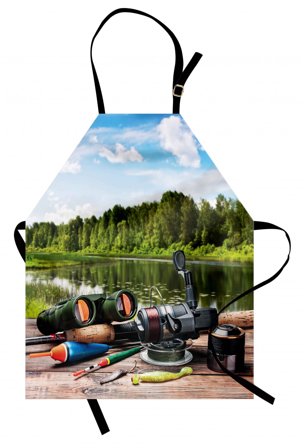 Hunting Apron Fishing Tackle on a Pontoon Lake in the Woods Trees and ...