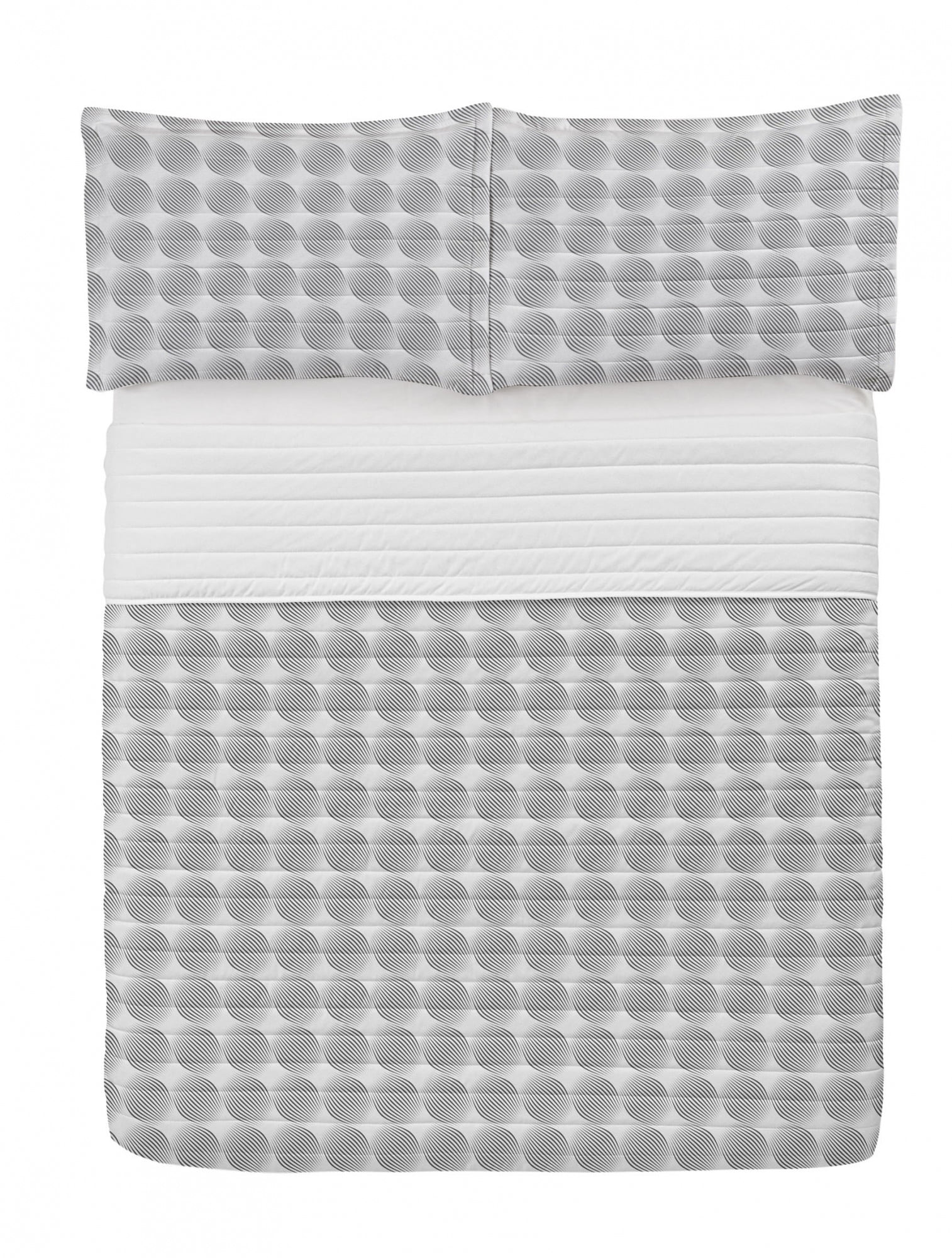Abstract Microfiber Bedspread Set, Convoluted Stripes Pattern in ...